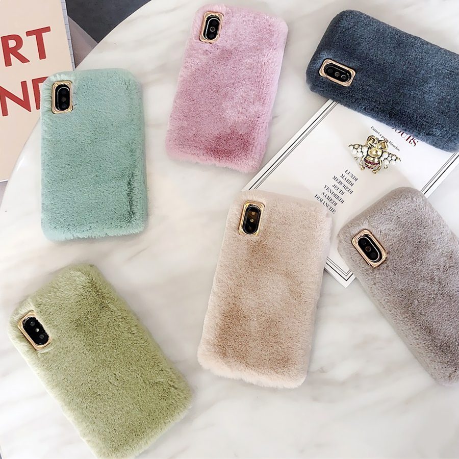 Mignon peluche chaude étui pour iphone 11 Pro X XS Max XR 6 S 6 S 7 8 ...