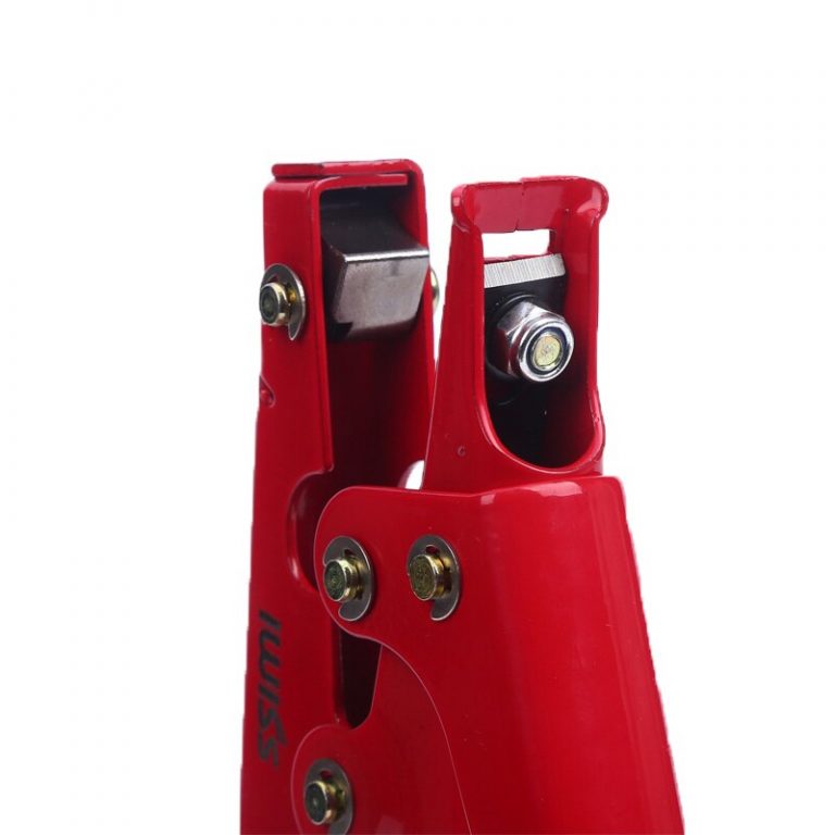 The red clamp gun holds the 2.4-9mm wide nylon cable to secure and cut ...