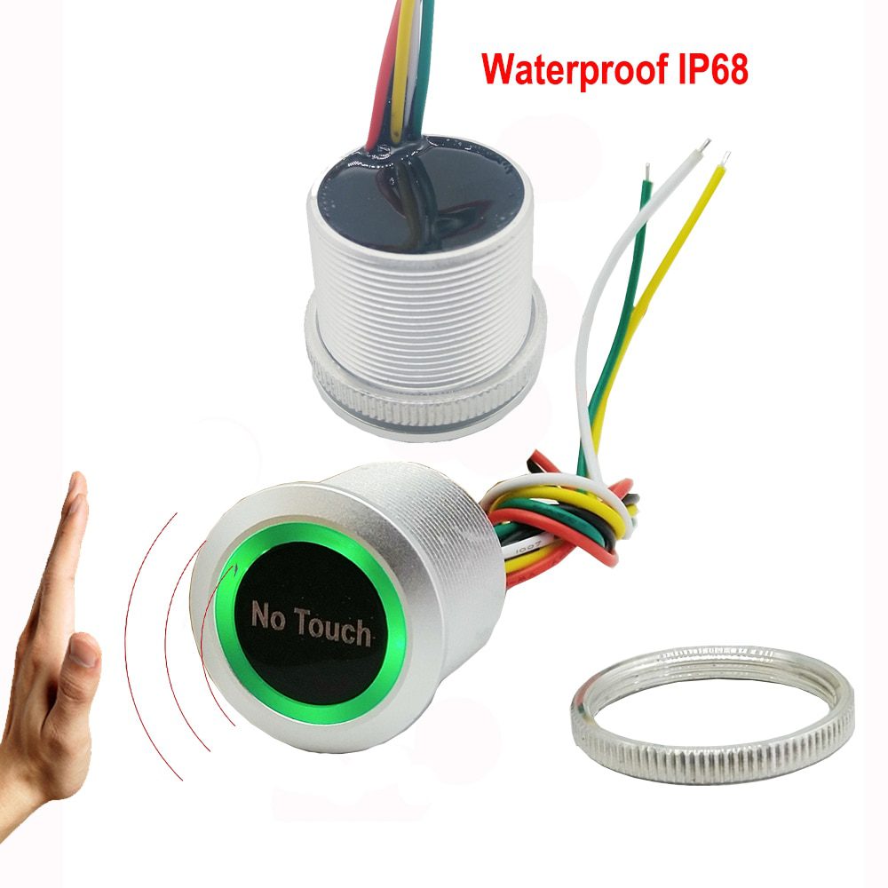 12V 24V Square Stainless Steel Metal Touchless Door Release Switch IR ...